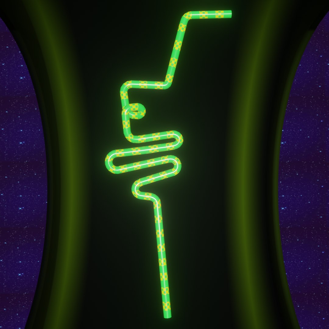 3D Crazy Straw Letter E - TurboSquid 1801251