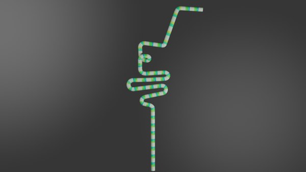 3D Crazy Straw Letter E - TurboSquid 1801251