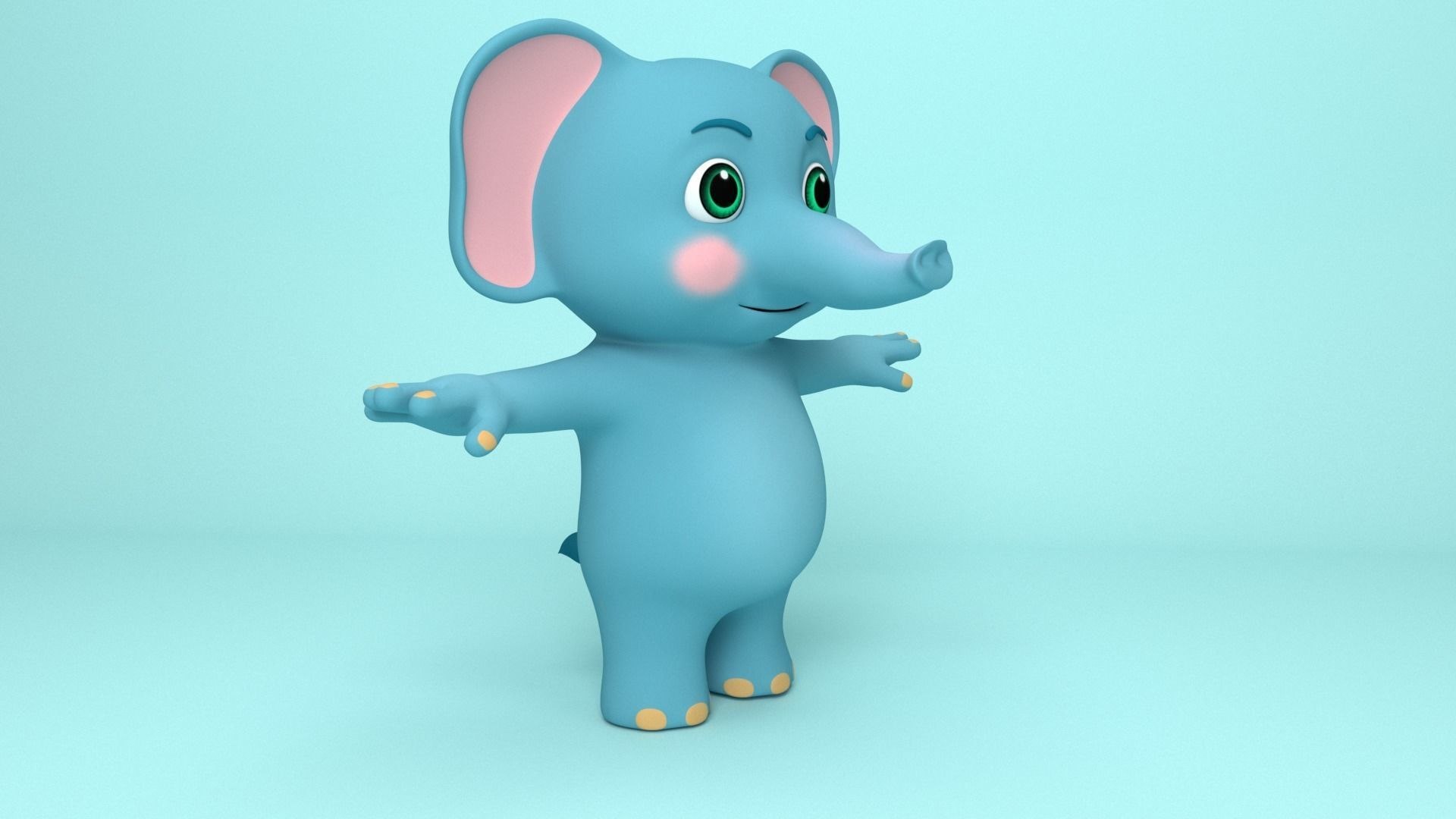 3D Cartoon Elephant - TurboSquid 1472785
