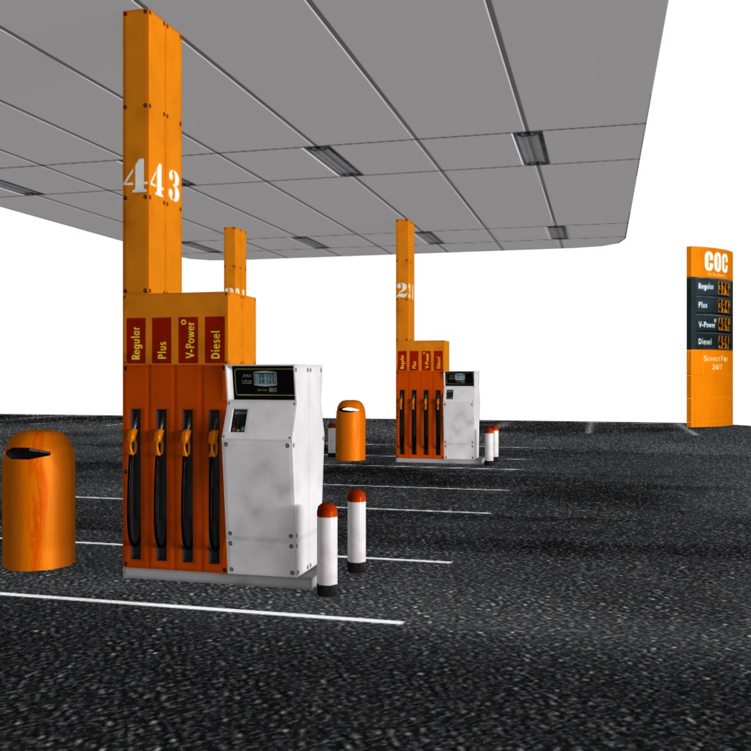 3d Oil Station Model