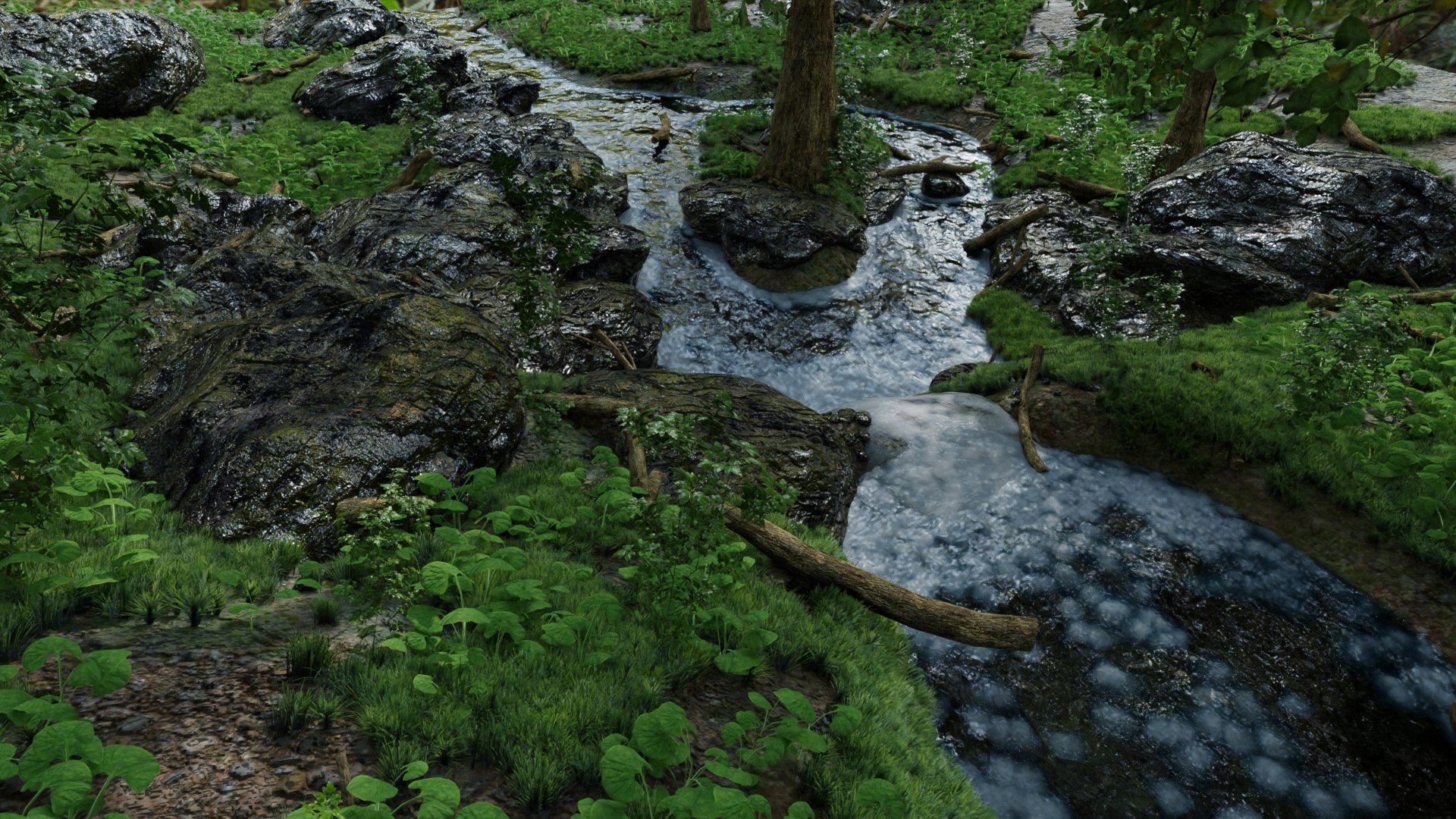 3D Model Stream Scene - TurboSquid 1716994