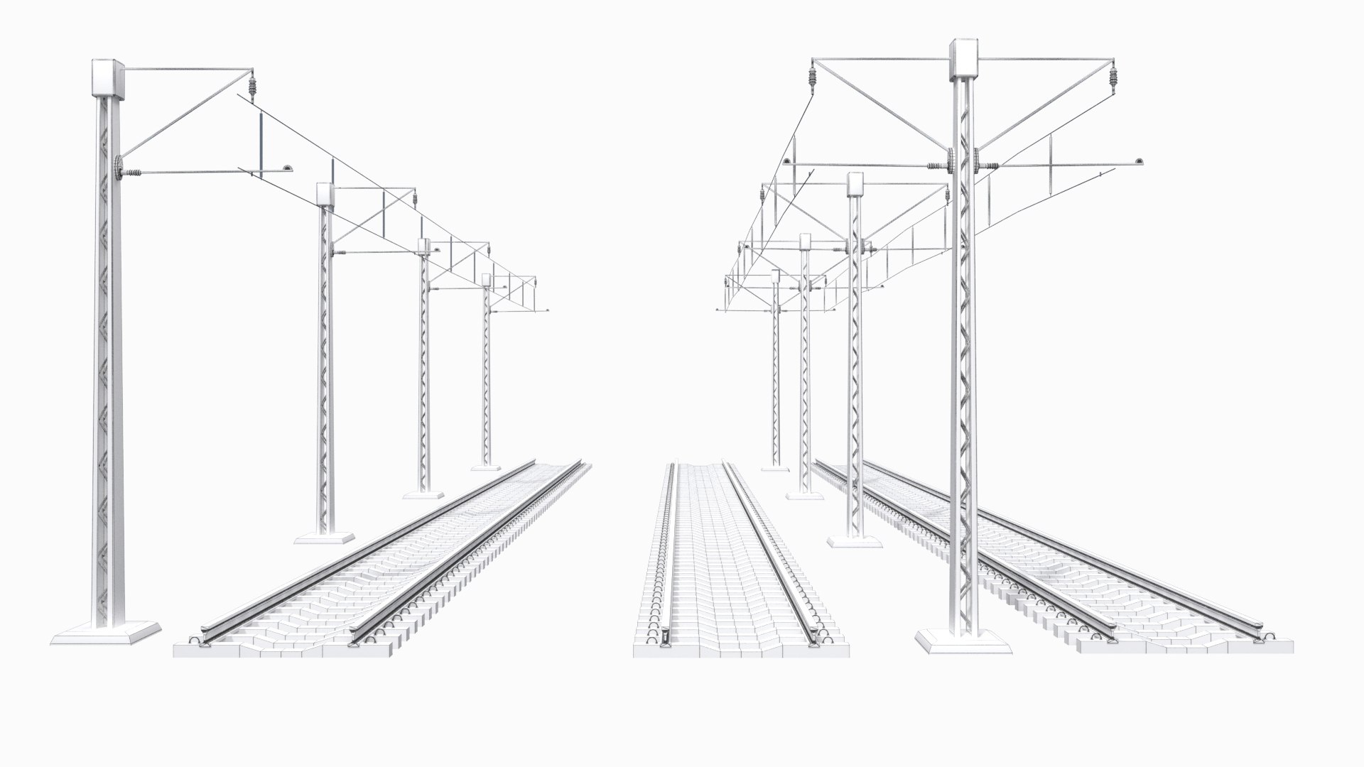 3D Rail Traction Poles Model - TurboSquid 1944157