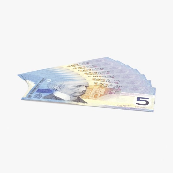 3d model 5 canadian dollar note