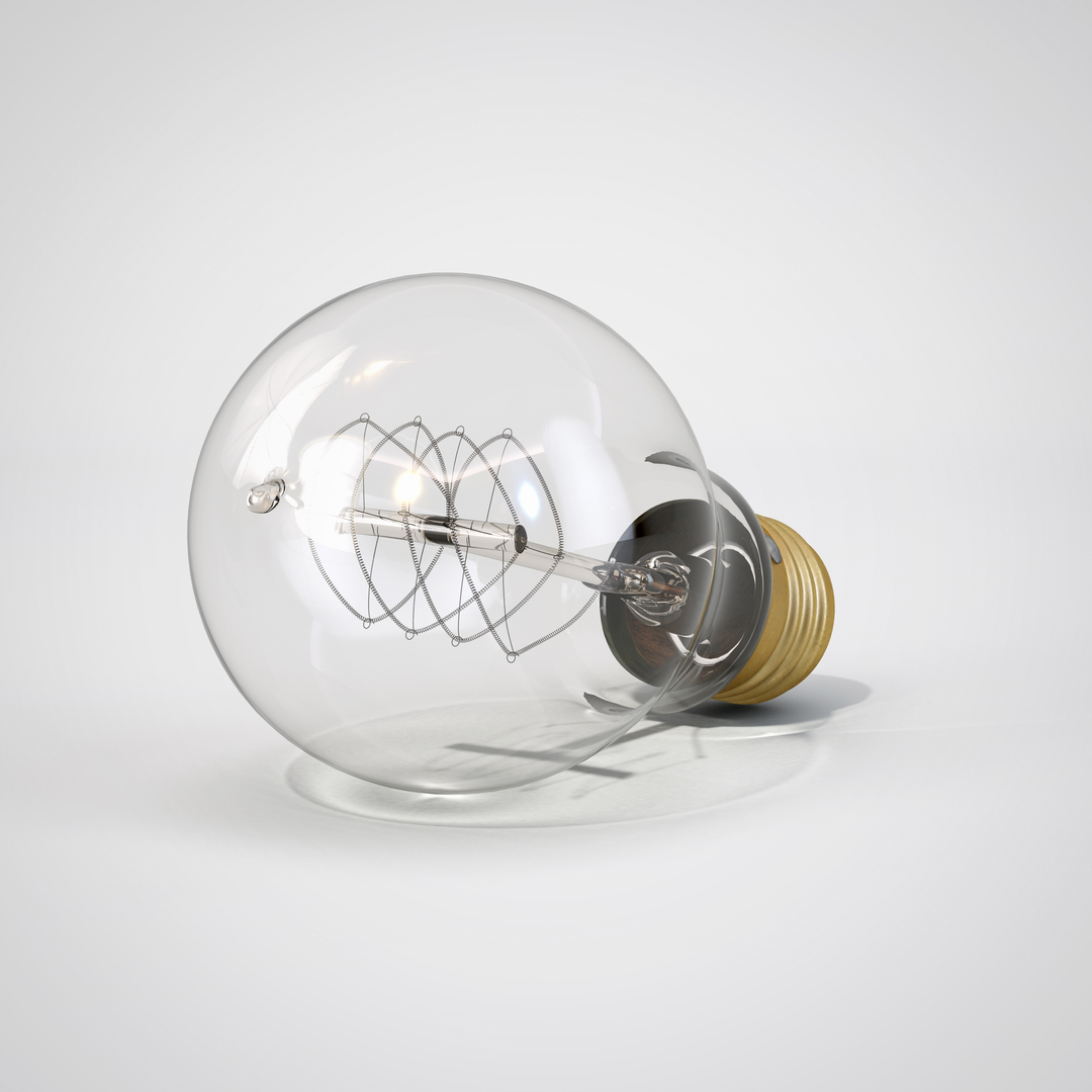 3d vintage spherical-shaped edison light bulb