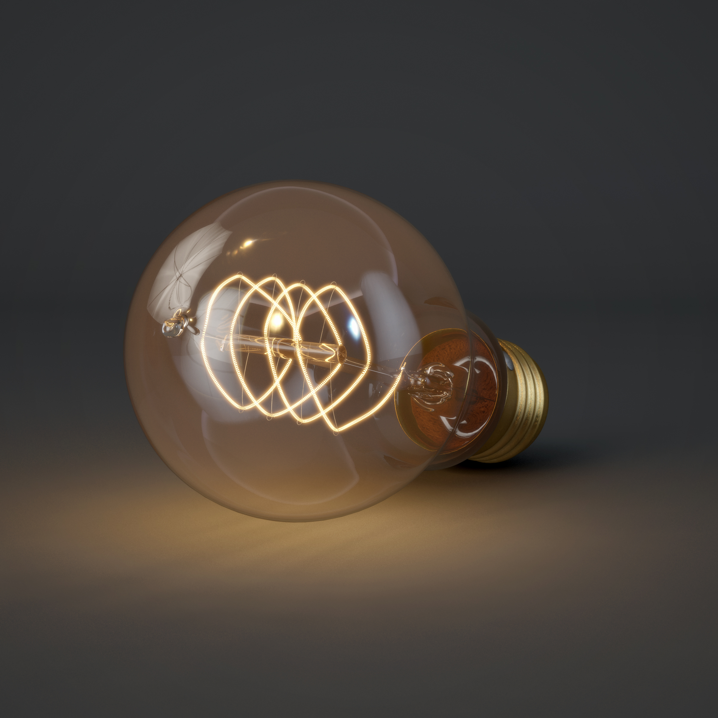3d vintage spherical-shaped edison light bulb