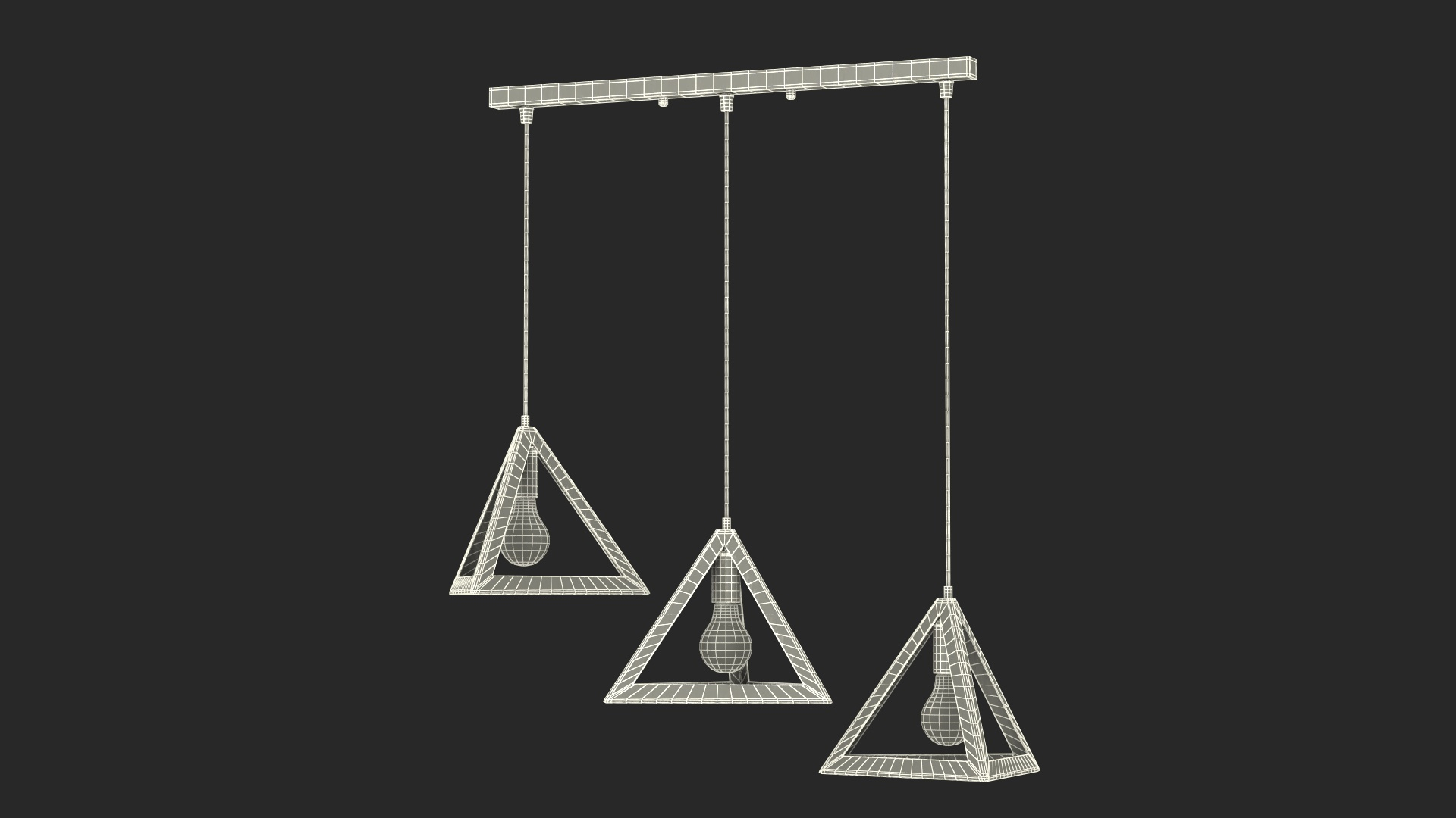 3D Hanging 3-Lights Cluster White - TurboSquid 2020864