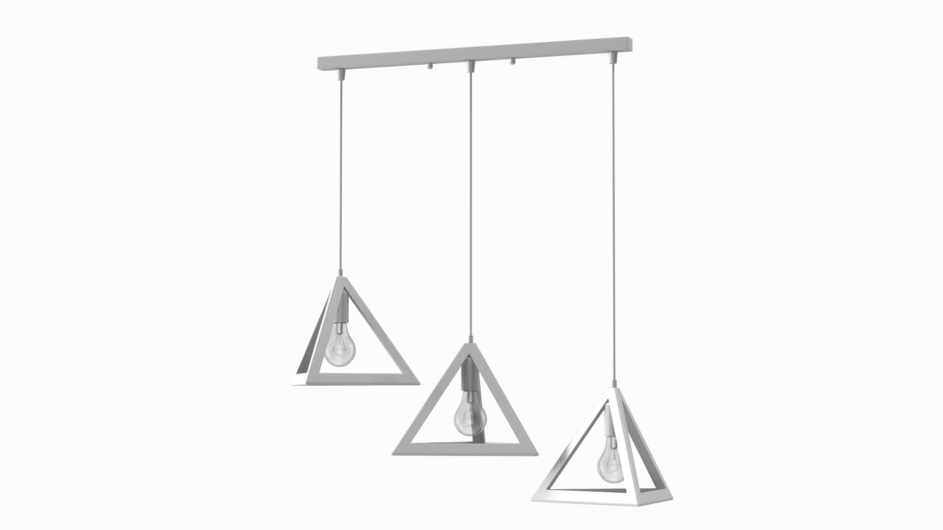 3D Hanging 3-Lights Cluster White - TurboSquid 2020864