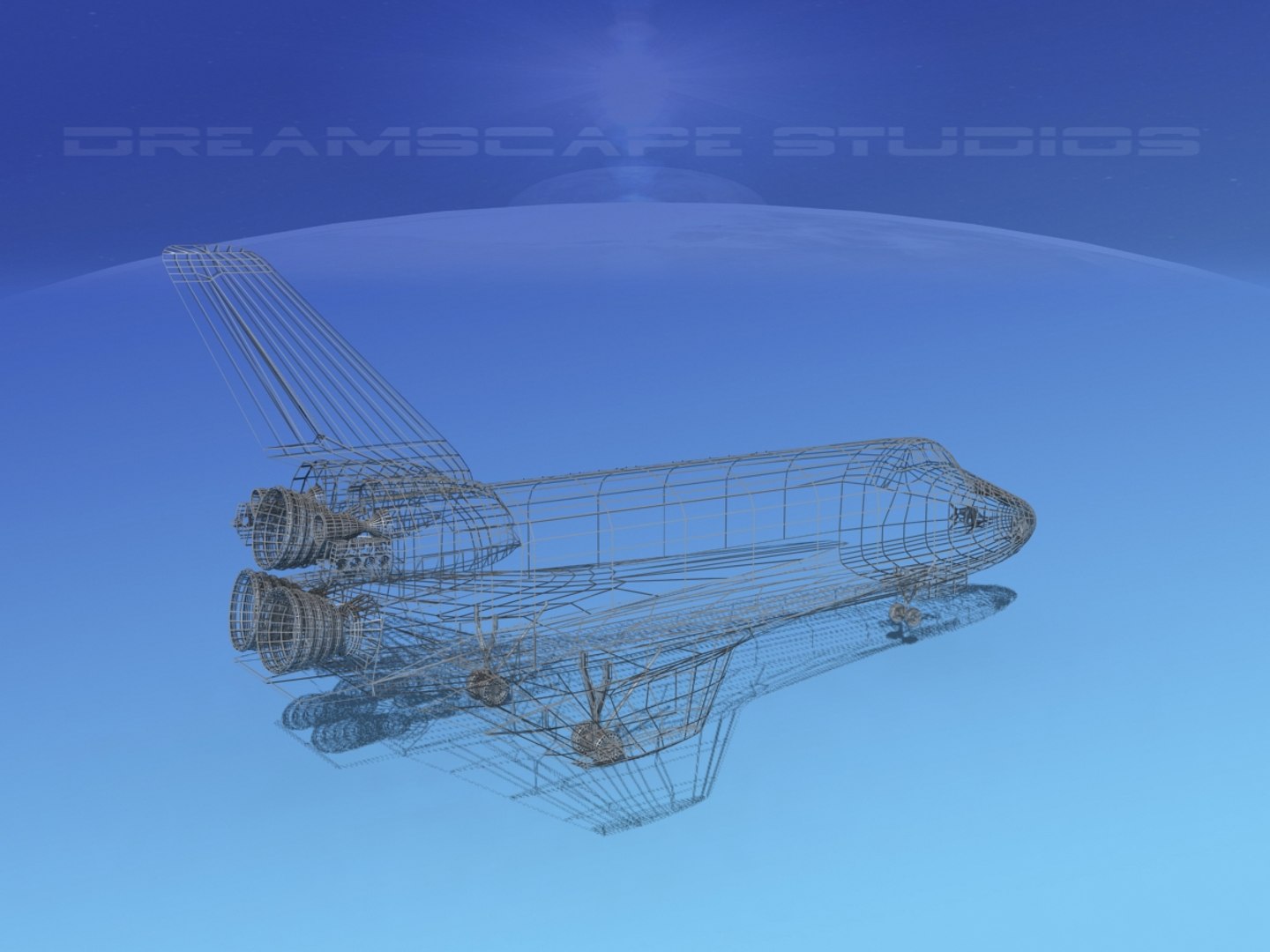 3d Model Of Landing Space Shuttle