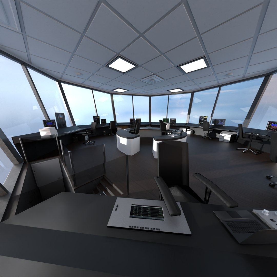 3D model Airport Control Tower Interior - TurboSquid 1829450