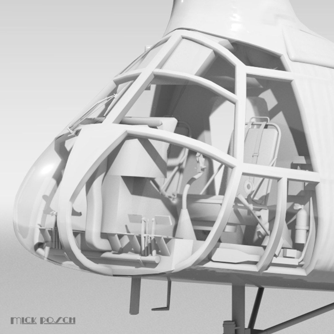 Piasecki H-21c 3d Model