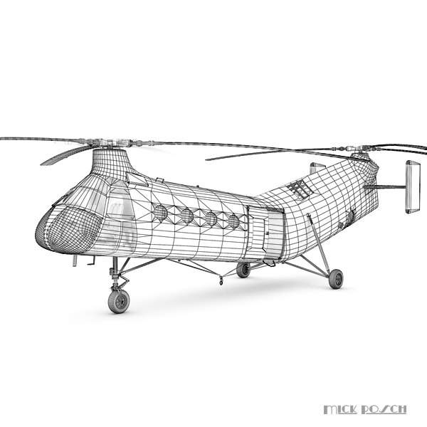 piasecki h-21c 3d model