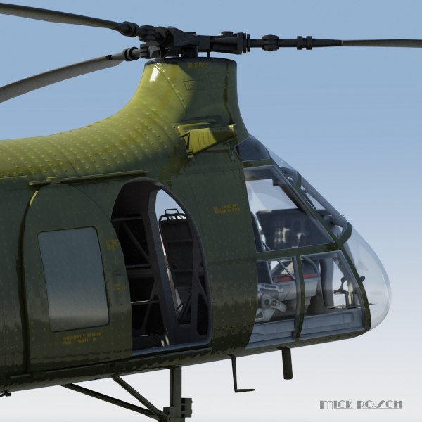 piasecki h-21c 3d model