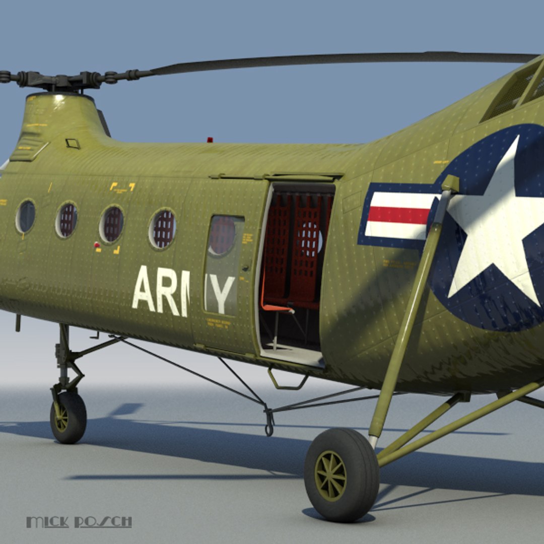 Piasecki H-21c 3d Model