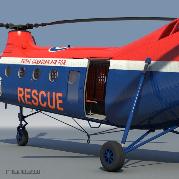 piasecki h-21c 3d model