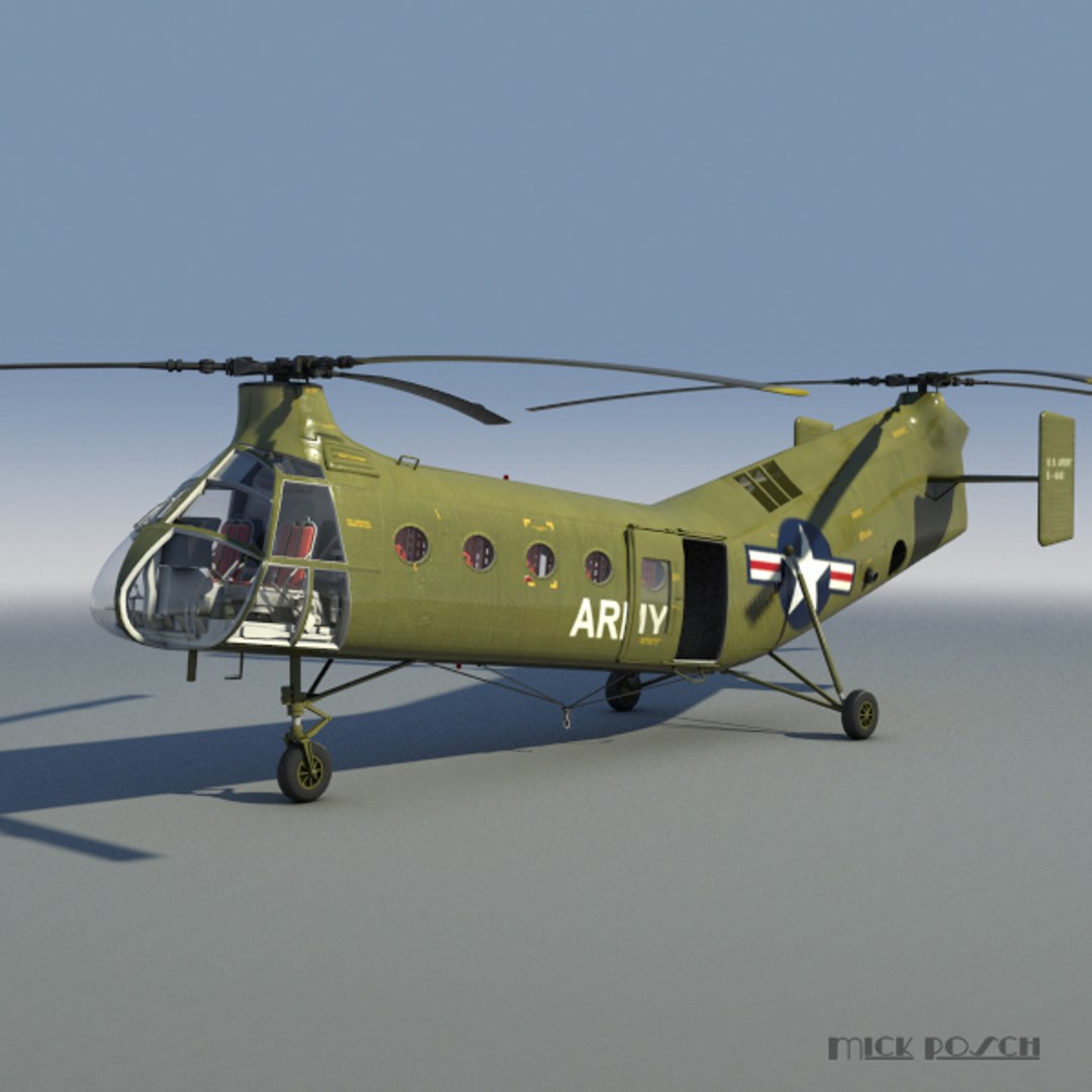 Piasecki H-21c 3d Model