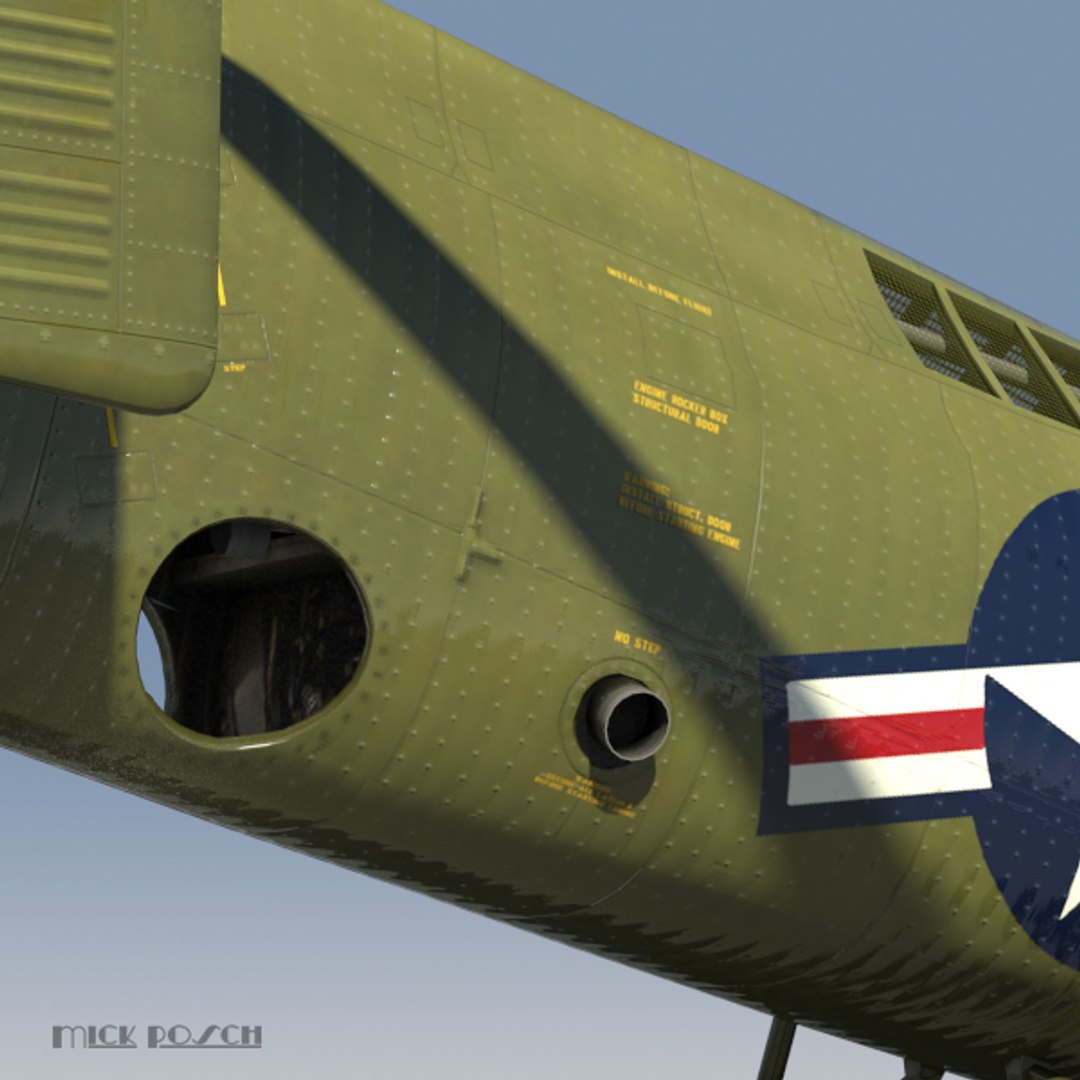 Piasecki H-21c 3d Model