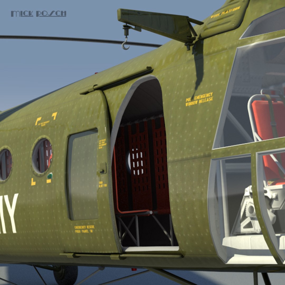Piasecki H-21c 3d Model