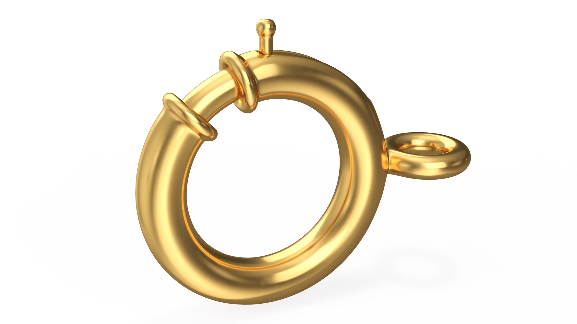 Spring Ring Jewelry Clasp Gold 3D - TurboSquid 2123876