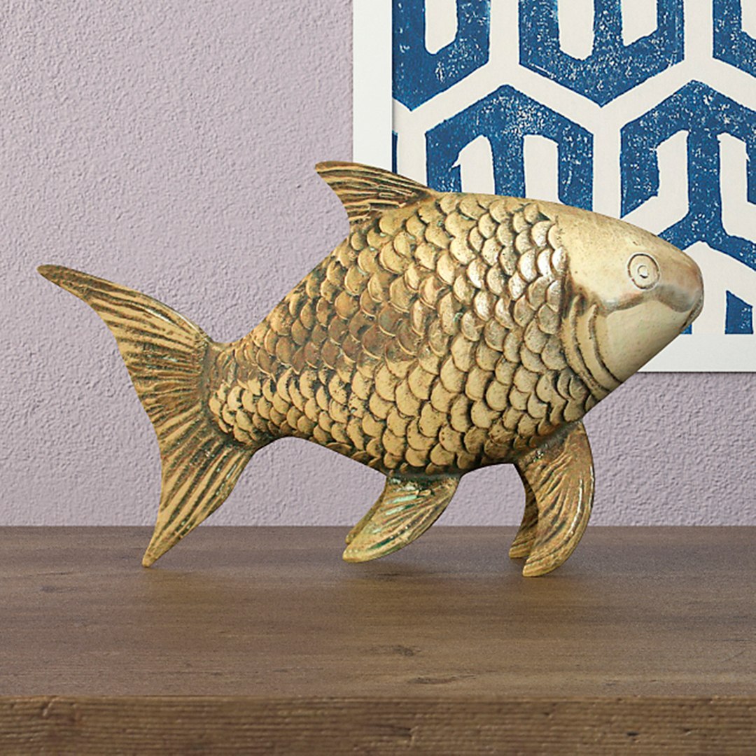 3D midcentury brass fish - TurboSquid 1200866