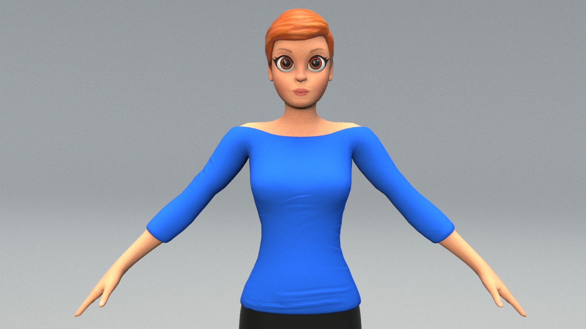3D Cartoon Woman - TurboSquid 1610367