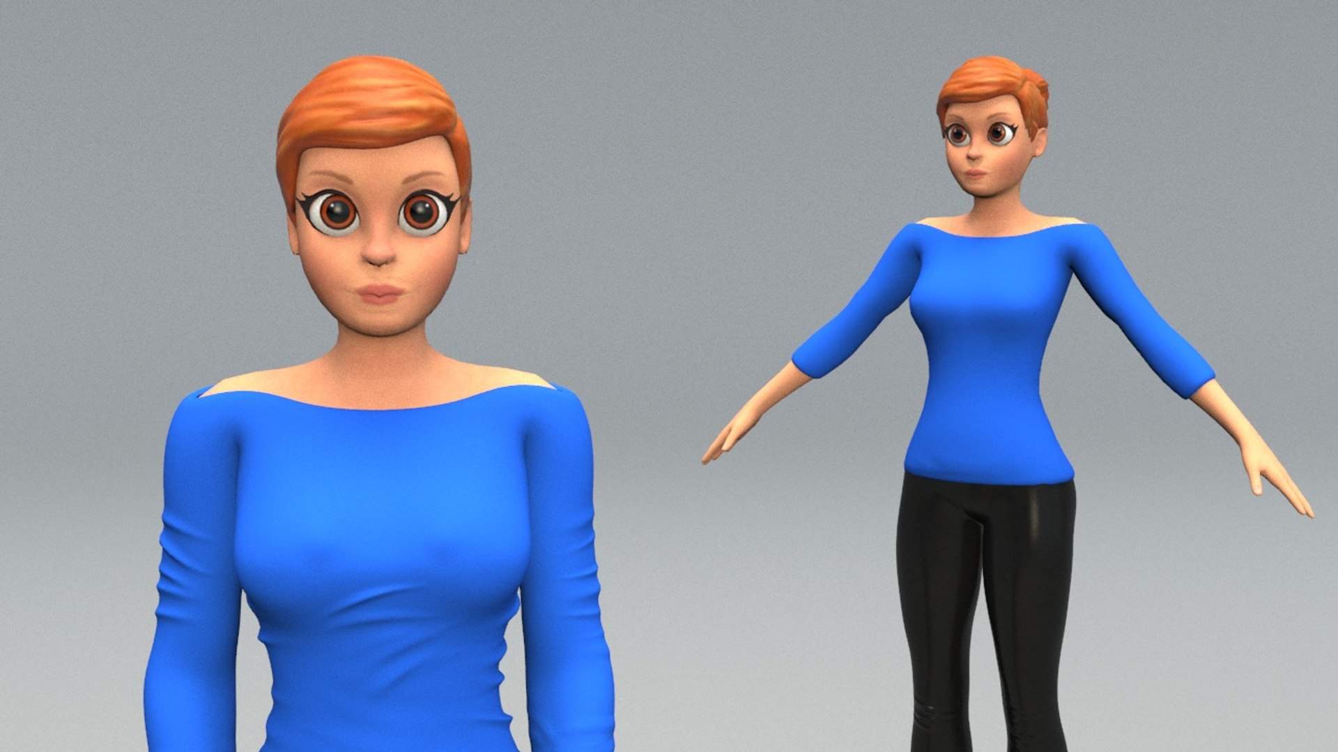 3D Cartoon Woman - TurboSquid 1610367