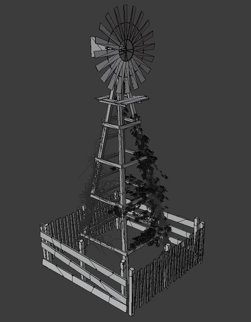 3D Farm Windmill - TurboSquid 1796339