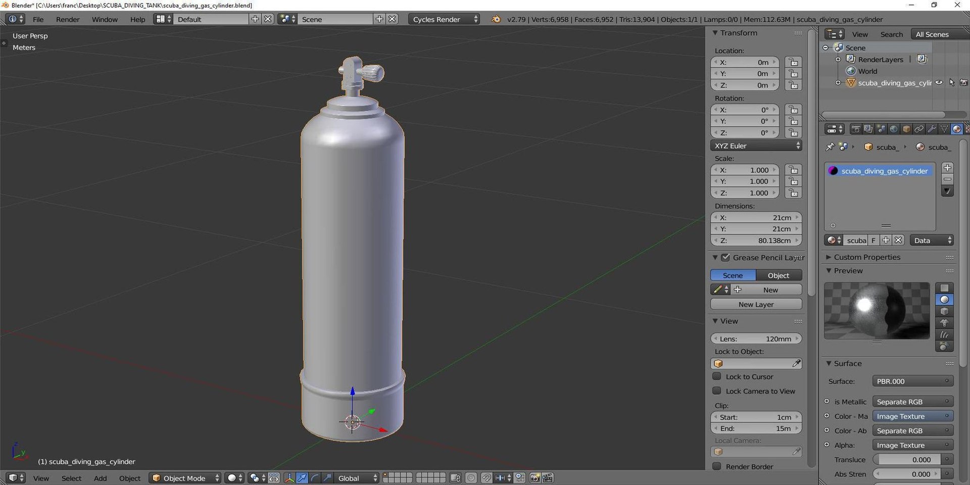 Scuba Diving Tank Gas Cylinder Max