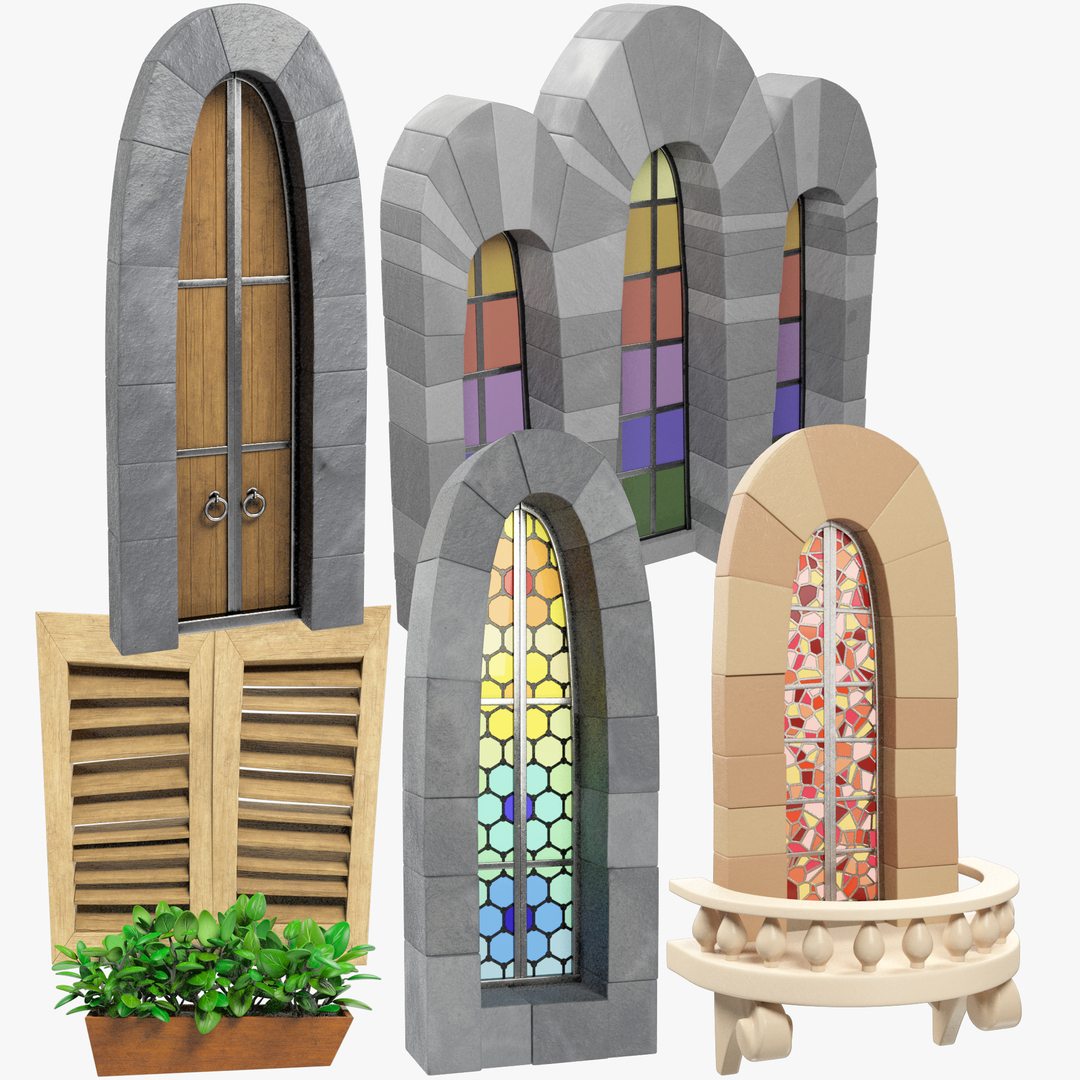 Stylized window 3D - TurboSquid 1687113