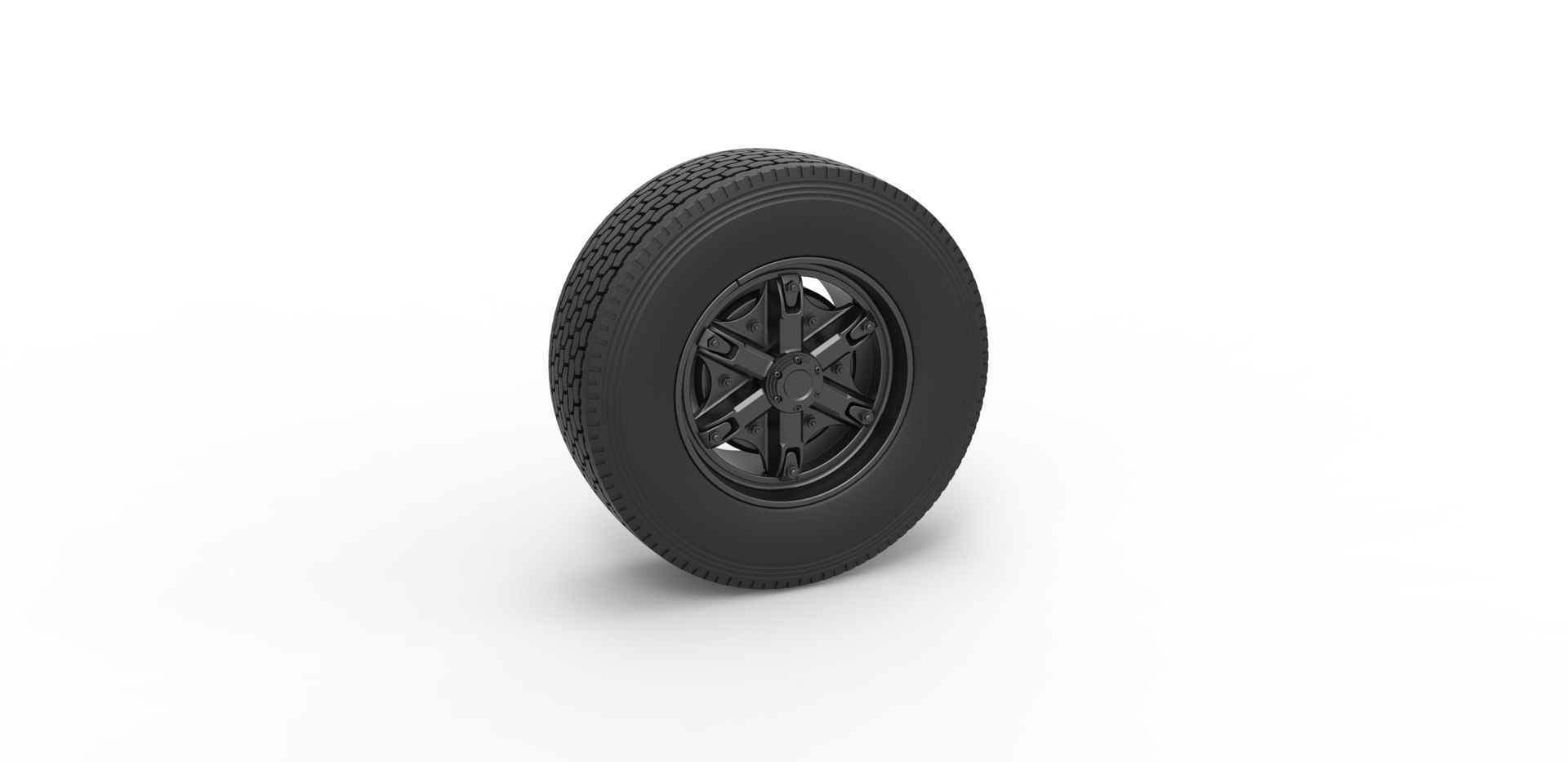 3D Diecast Front Float 6 Spoke Wheel Of Old School Truck Scale 1 To 25 ...