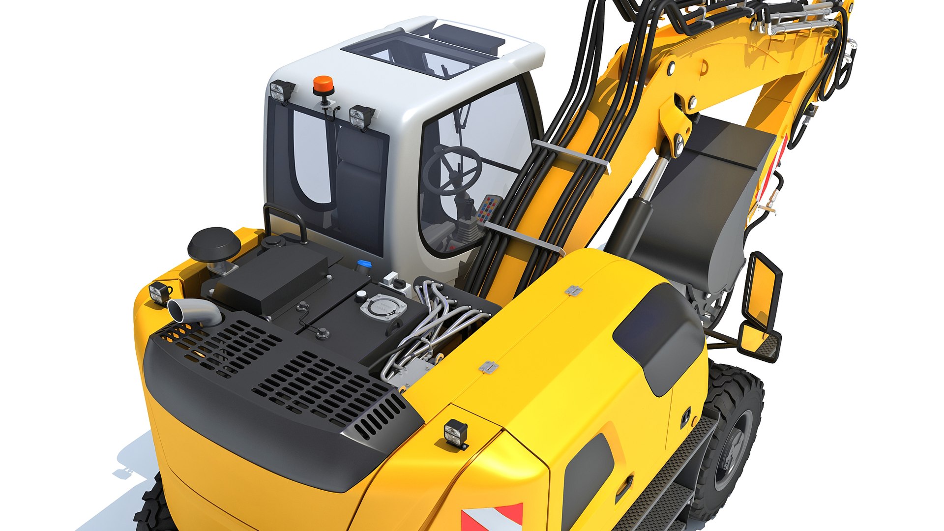 3D Construction Wheeled Excavator - TurboSquid 2367174