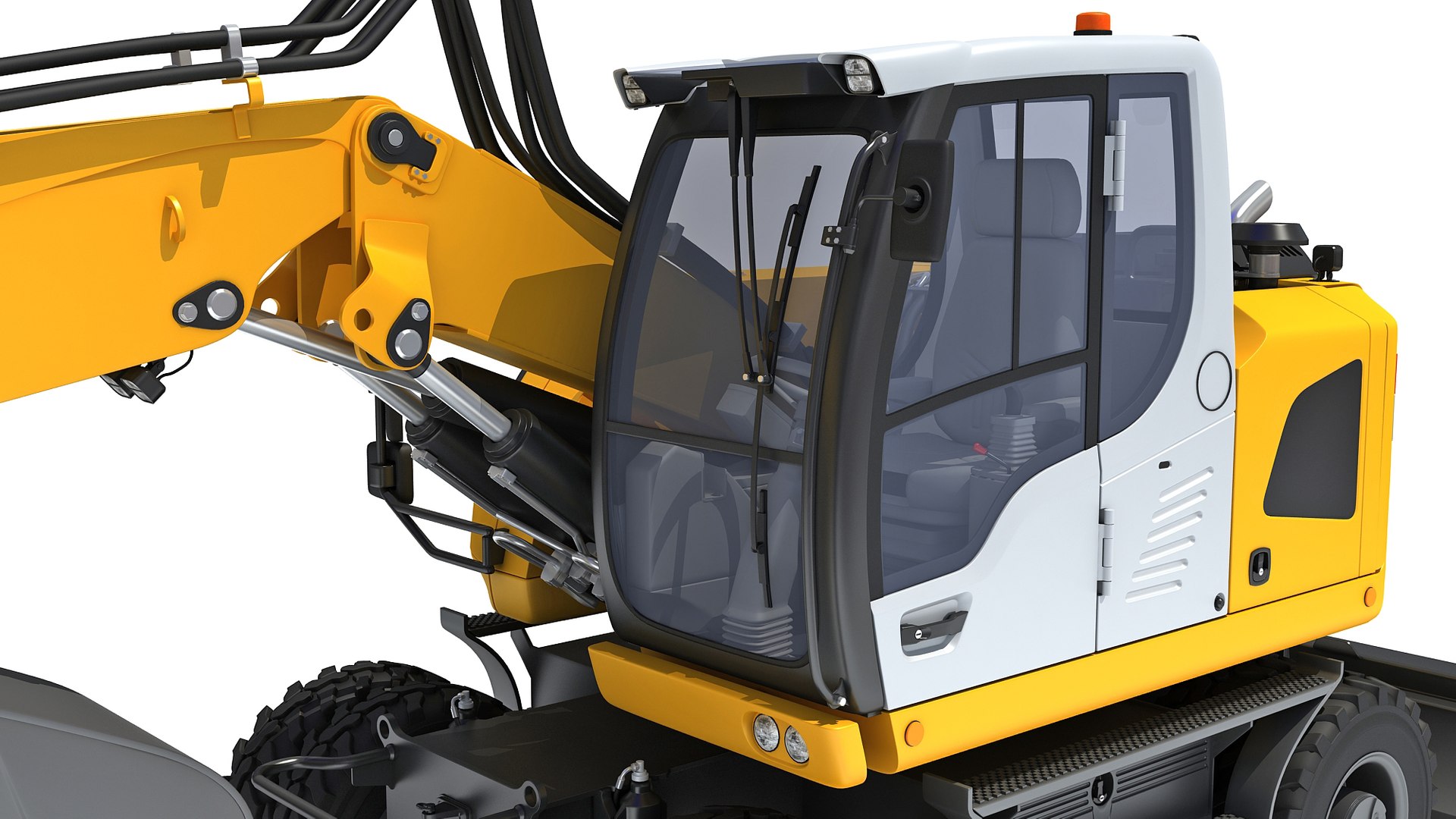 3D Construction Wheeled Excavator - TurboSquid 2367174