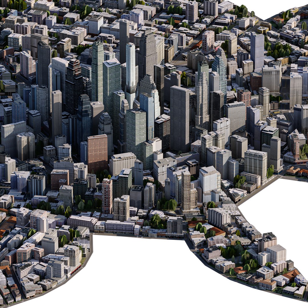 City and surrounding area 3D model 3D model - TurboSquid 2173707