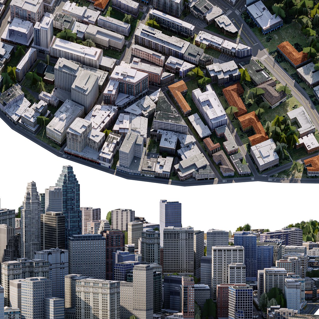 City And Surrounding Area 3D Model 3D Model - TurboSquid 2173707