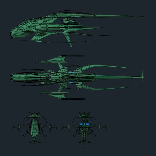 3d model alien battleship