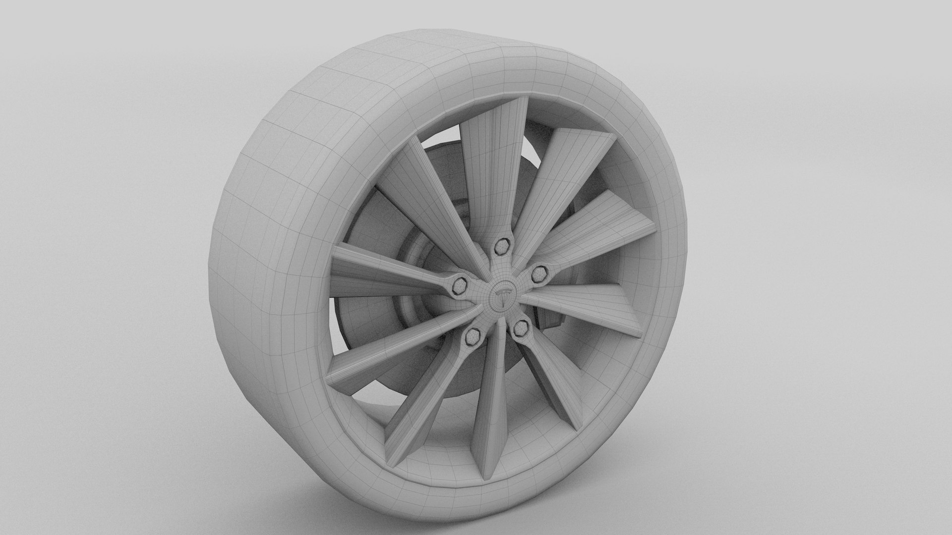 3d Model Tesla S Wheel Modeled