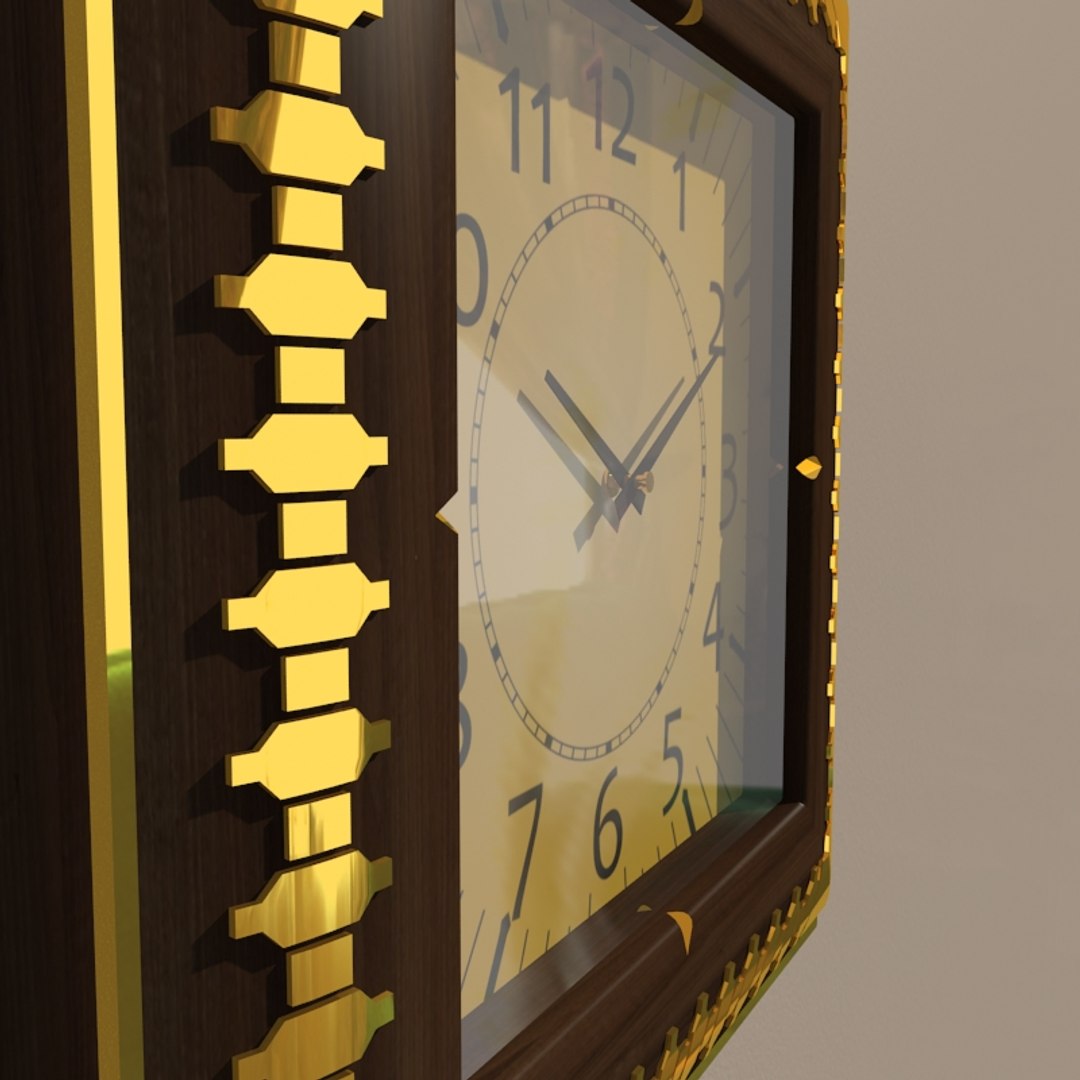 Square Wall Clock Decoration 3D Model - TurboSquid 1605587
