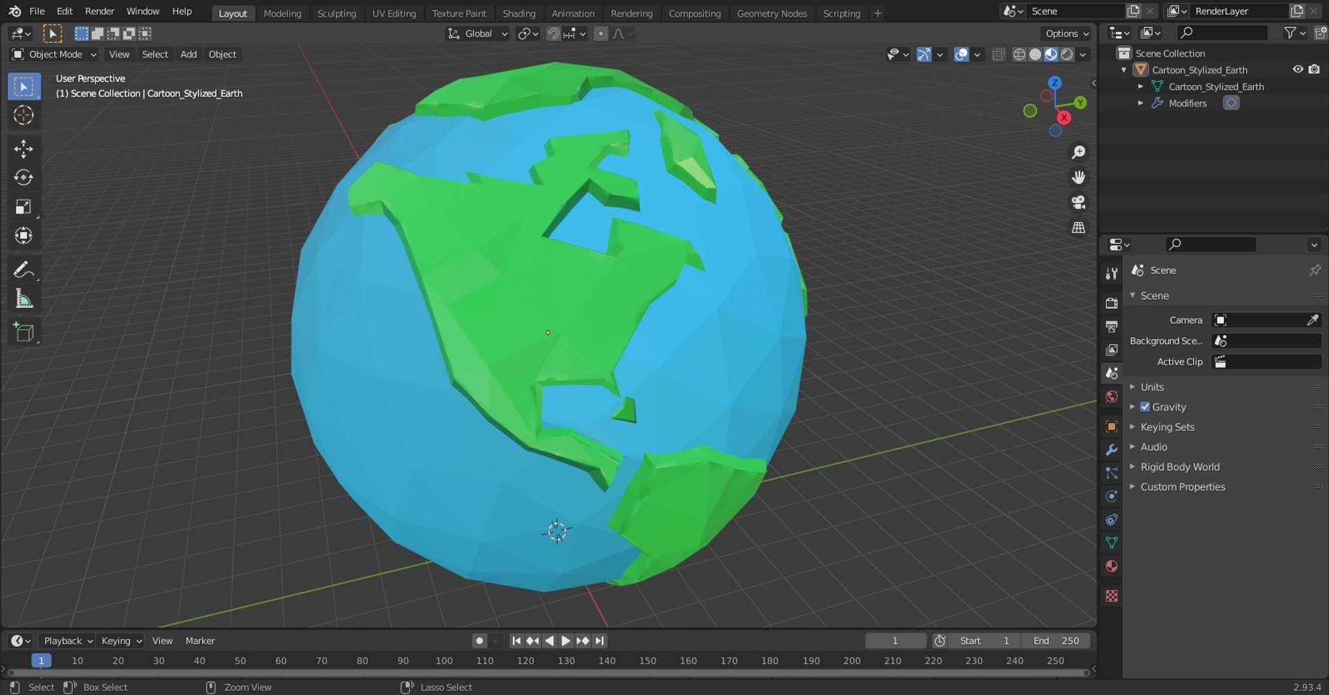Cartoon Stylized Earth model - TurboSquid 1961363