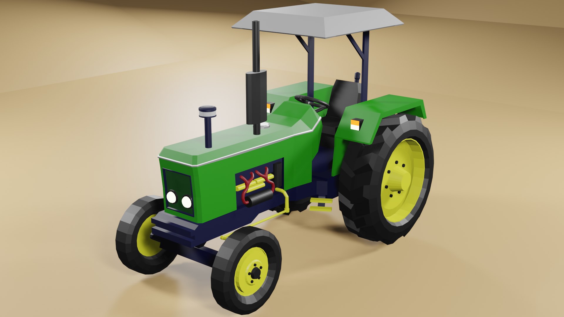 3D Agriculture Tractor Hilux Toyot And Material Low Poly Model ...