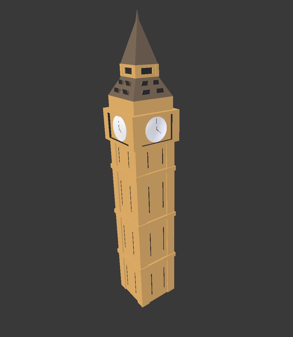 3D Low-poly Big Ben - TurboSquid 1332549