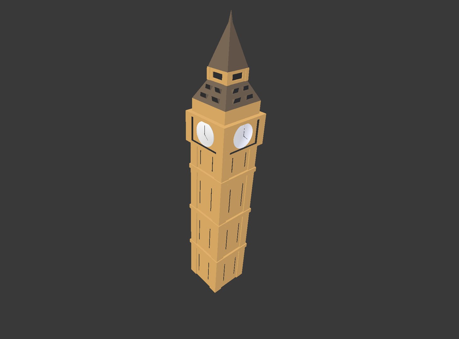 3D Low-poly Big Ben - TurboSquid 1332549