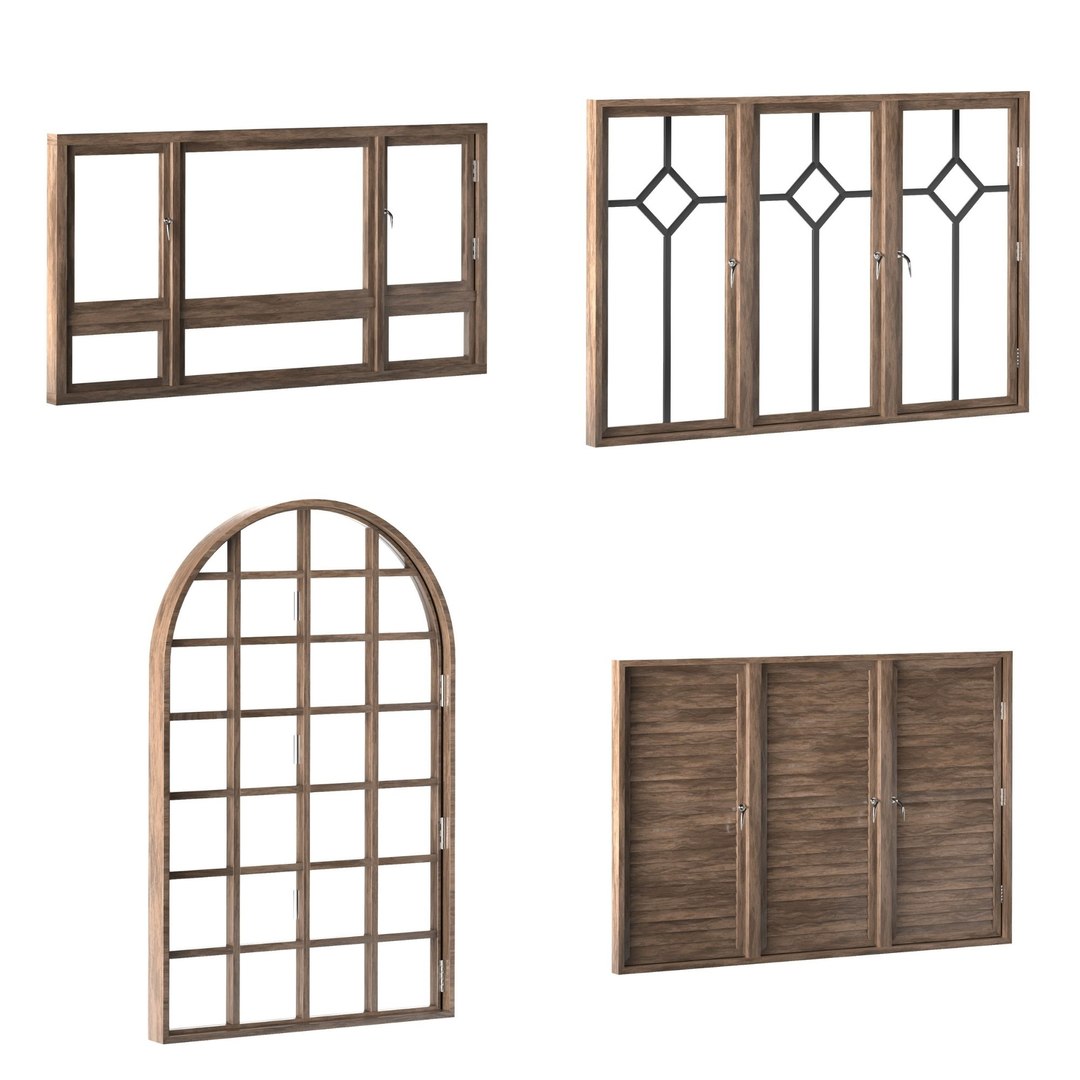 Wooden Windows 3D Model - TurboSquid 1817393