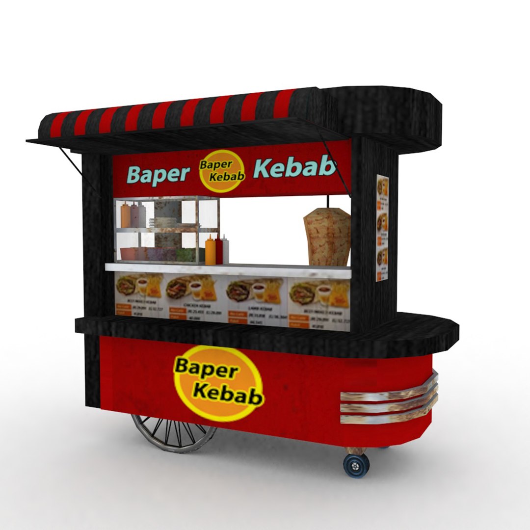 3D Low Poly Kebab Street Food Stall - TurboSquid 2002175