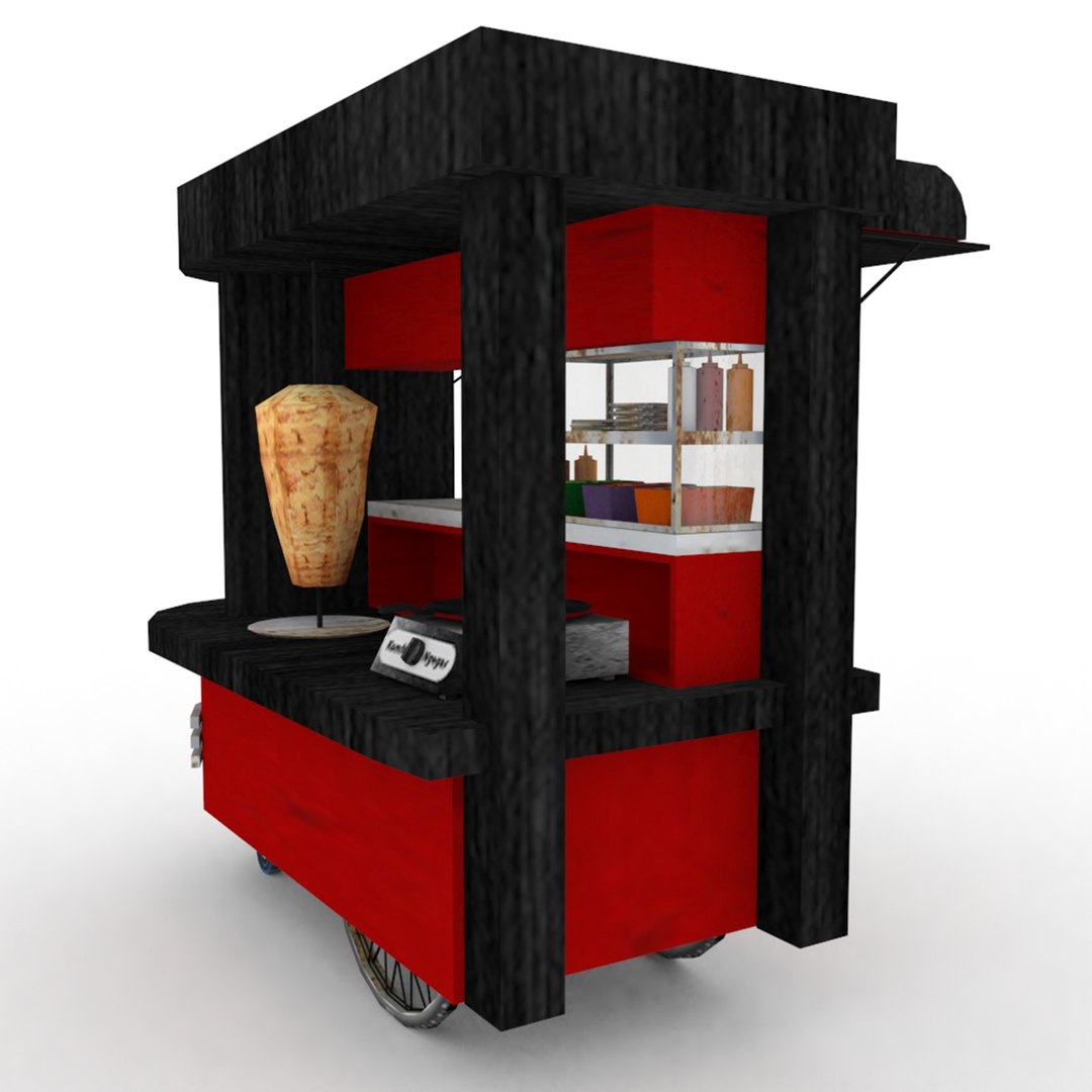 3D Low Poly Kebab Street Food Stall - TurboSquid 2002175