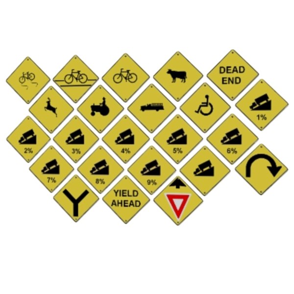 3d model road street signs
