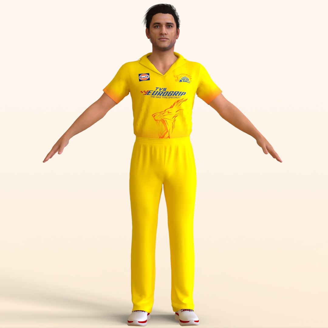 3D Model Cricket Player Dhoni - TurboSquid 2240770