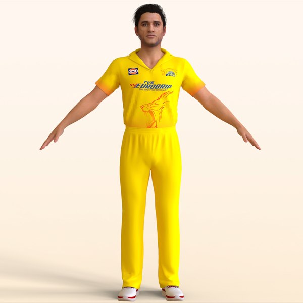 modelo 3d Jugador de críquet Dhoni - TurboSquid 2240770