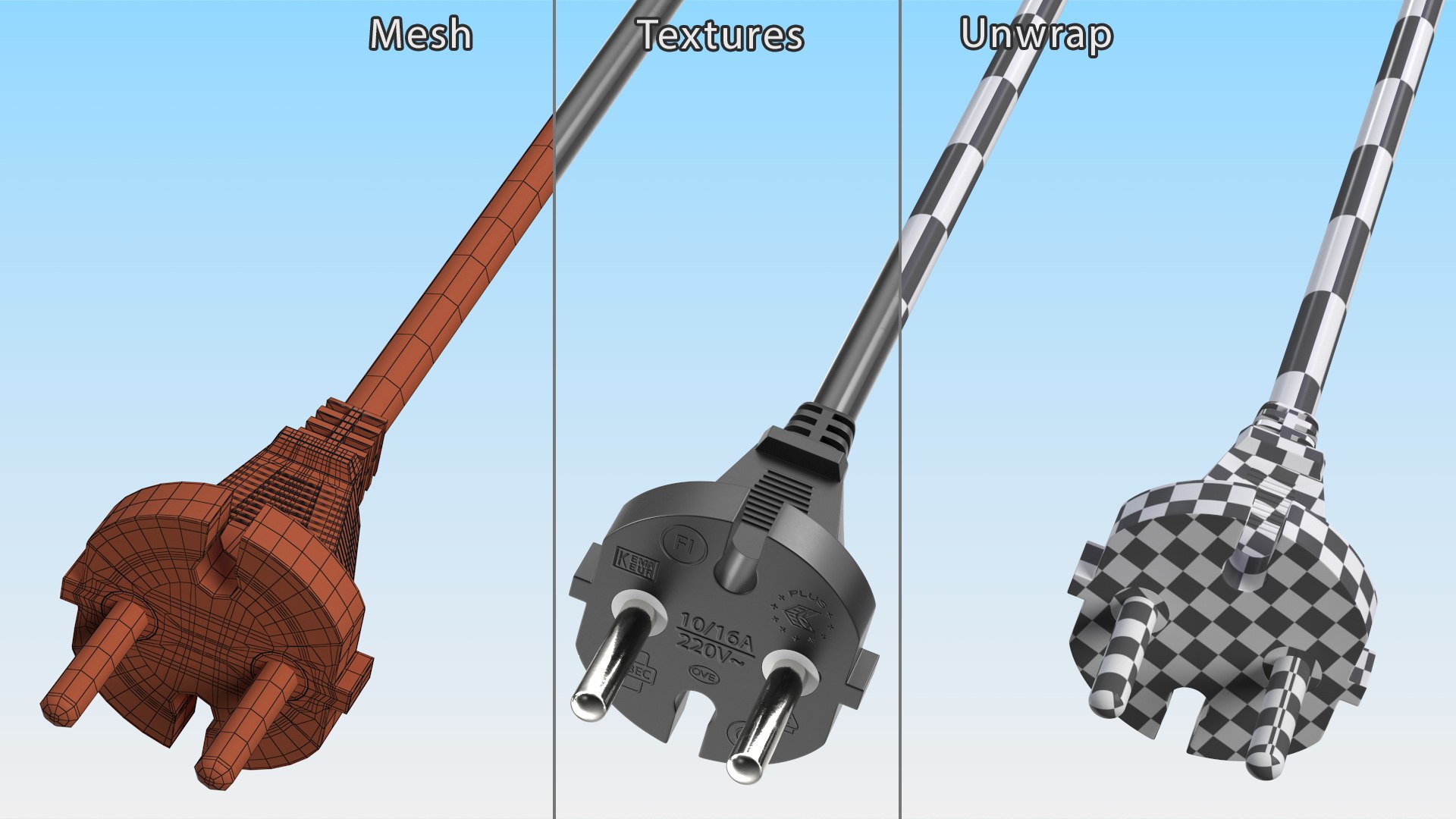 3D model Type E Electric Plug Black Rigged for Cinema 4D - TurboSquid ...