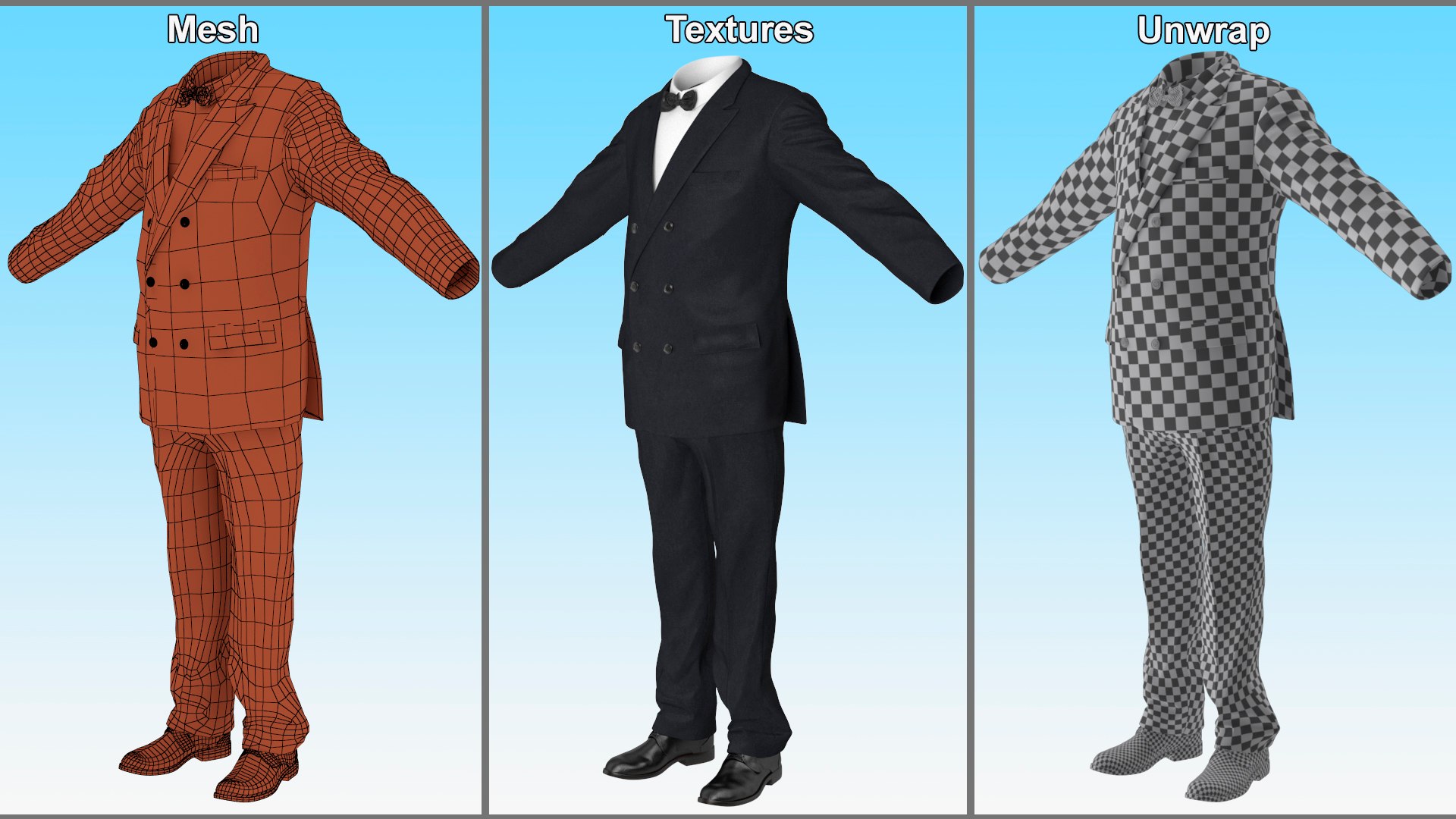 3D Men Wedding Tuxedo Suits Costume Model - TurboSquid 2217447