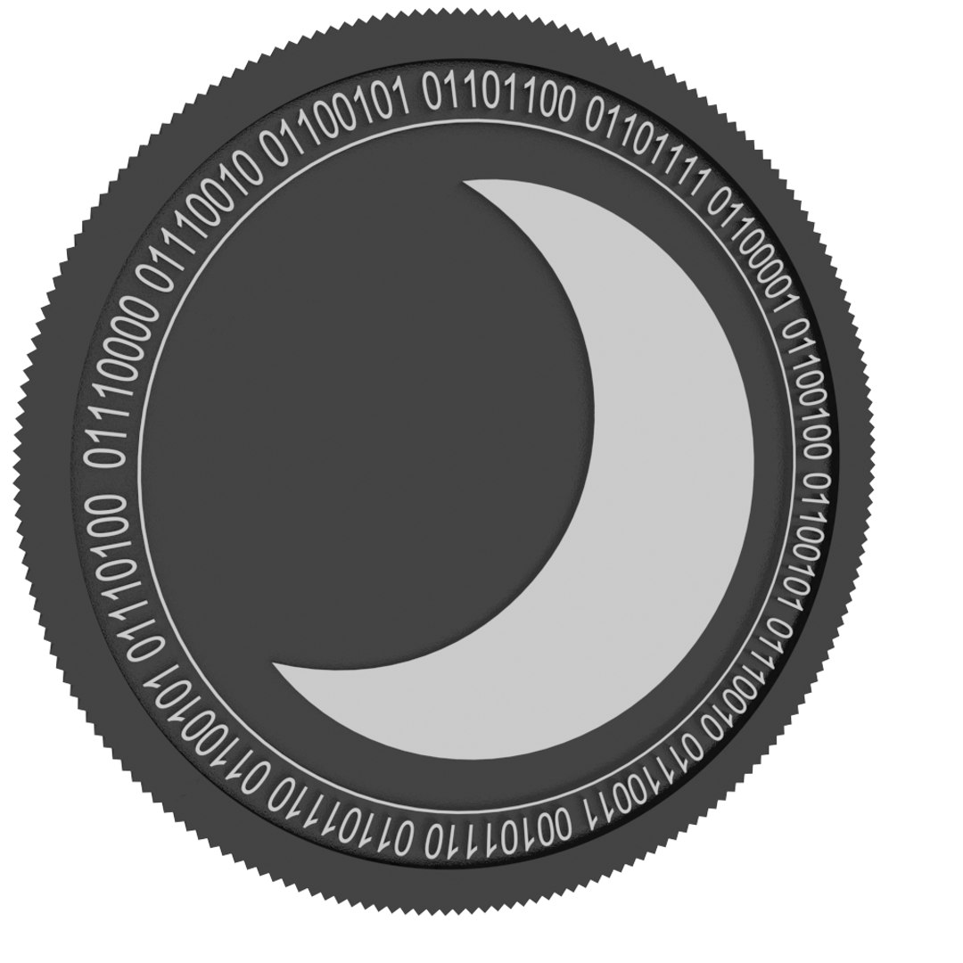 3D mooncoin black coin - TurboSquid 1621423