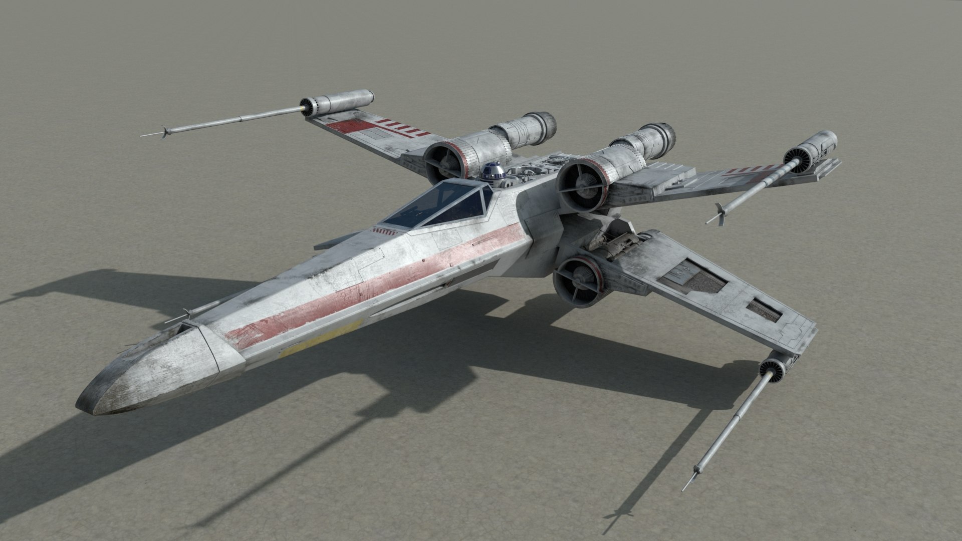 modelo 3d T-65 X-Wing With R2D2 - Game Ready - TurboSquid 2053012